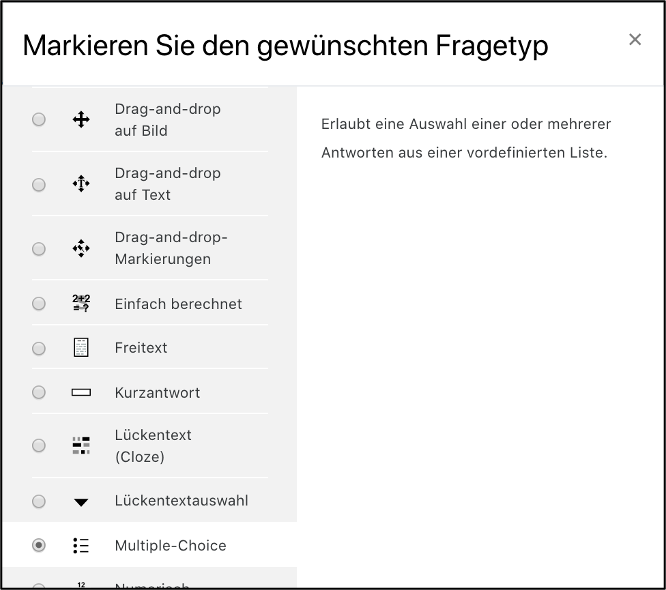 Fragen erstellen und hinzufügen: Beispiel für die Erstellung mit einer ...